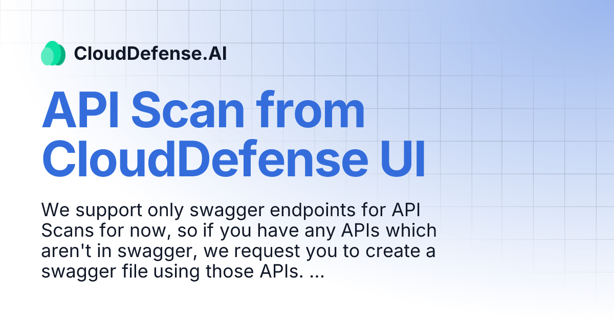 API Scan from CloudDefense UI | CloudDefense.AI